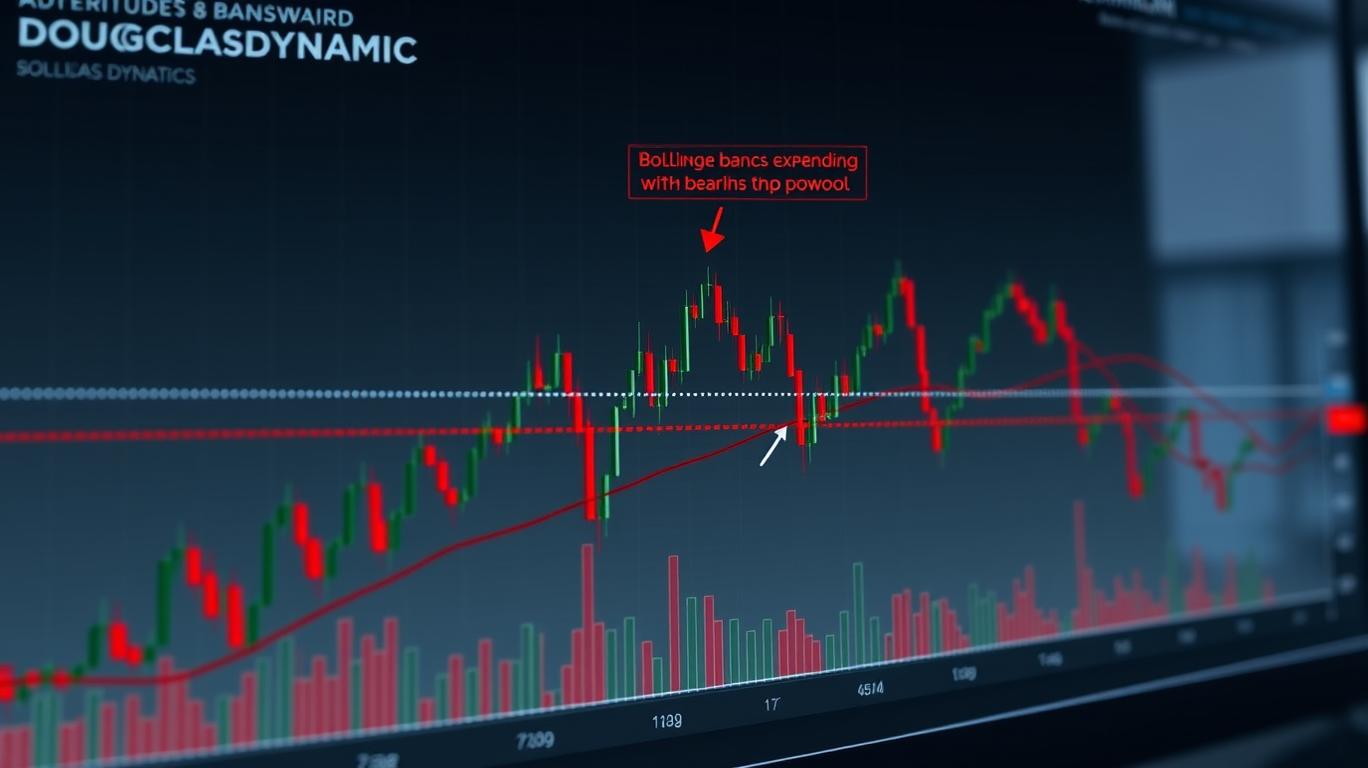 Douglas Dynamics's 15min chart triggers Bollinger Bands Expanding Downward, Bearish Marubozu Signal