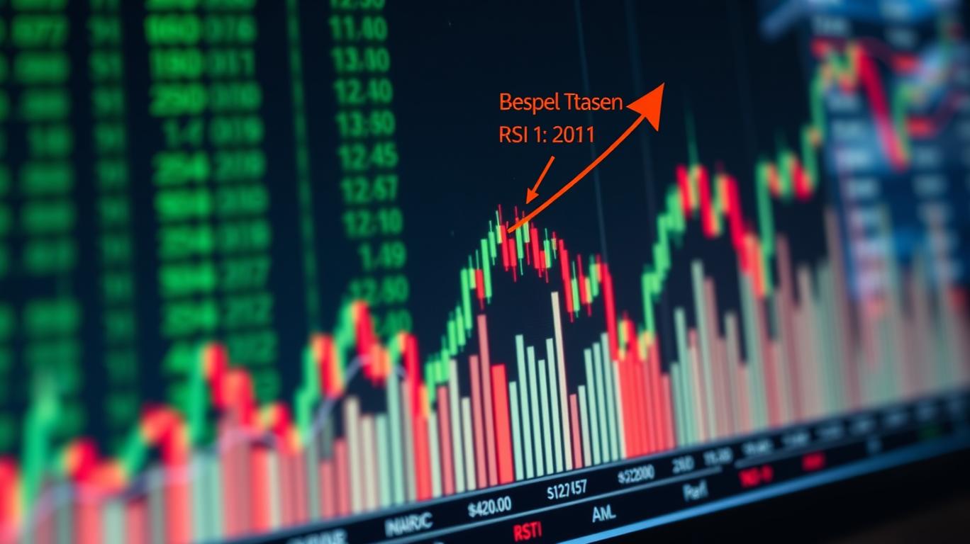Global Mofy's 15min chart shows RSI overbought and narrowing Bollinger ...