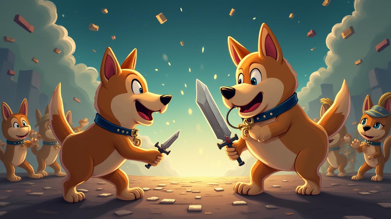 "Meme Coin Showdown: DOGEVSPEPE vs Doge Uprising"