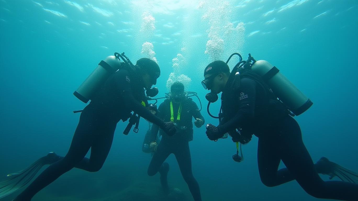 U.S. and Royal New Zealand Navy dive team members conduct partner cast ...
